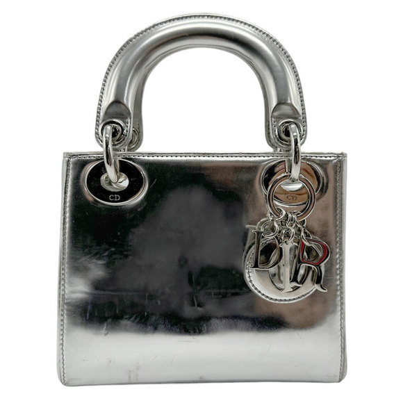 Dior | Bags | Christian Dior Silver Leather Shoulder Bag | Poshmark